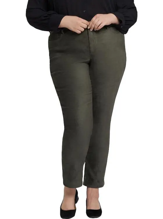 NYDJ Sheri Slim Faux Suede Pants - Vine Leaf