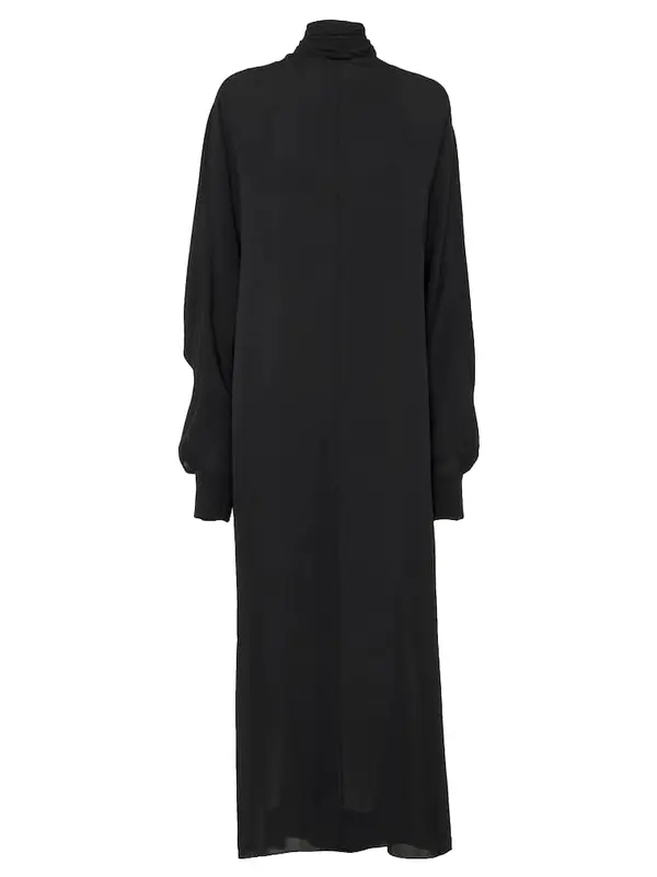 Khaite Lexi Silk Georgette Maxi Dress - Black