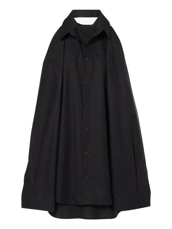 Balenciaga Suspended Cotton Shirt Dress - Black