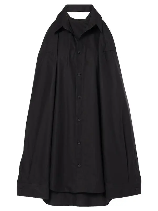 Balenciaga Suspended Cotton Shirt Dress - Black