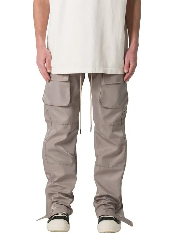 Mnml Side Snap Nylon Cargo Pants - Grey