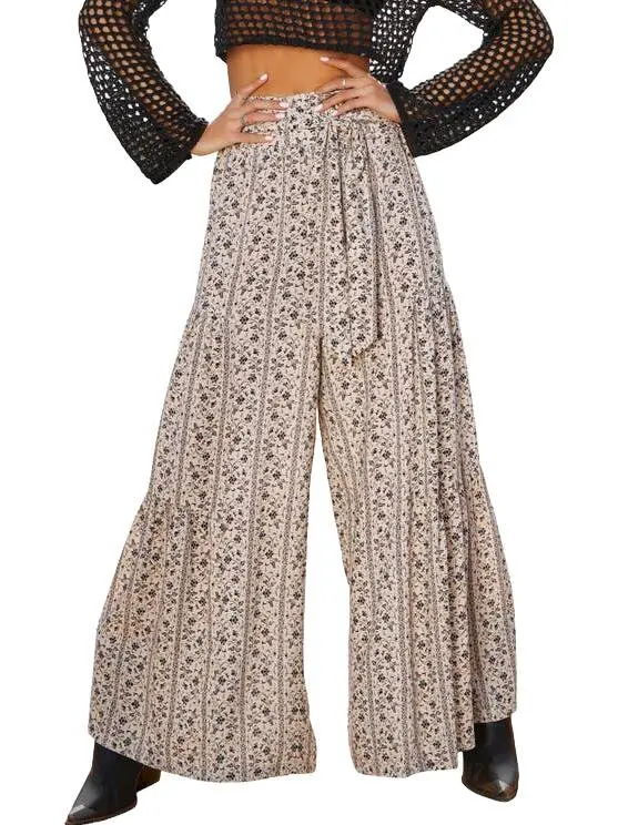 VICI Mystic Wanderer Wide Leg Pants - Sand/black