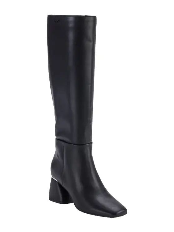 Dkny Cana Knee High Block Heel Boots - Black