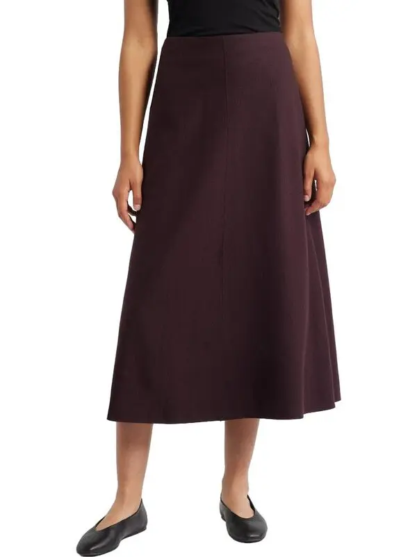 Eileen Fisher Felted Wool Jersey A-line Skirt - Cassis