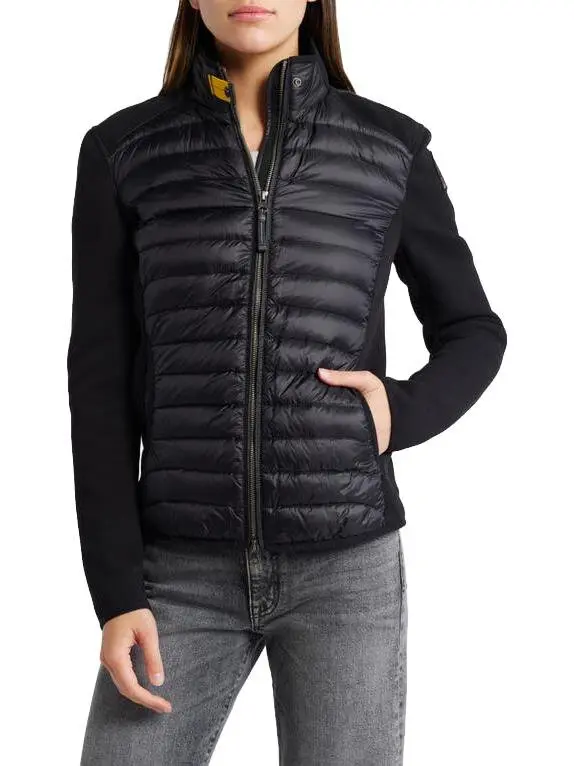 PARAJUMPERS Olivia Waterproof Mixed Media Down Jacket - Black