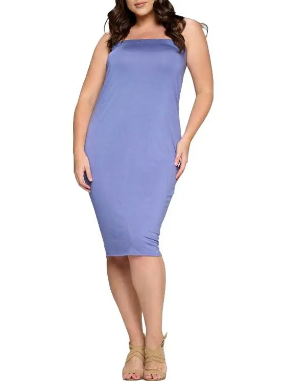 L I V D Willow Strapless Jersey Dress - Denim