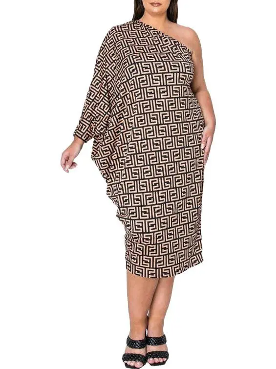 L I V D Persephone One-shoulder Dress - Black Stone