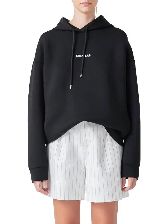 GREY LAB Logo Graphic Hoodie - Black