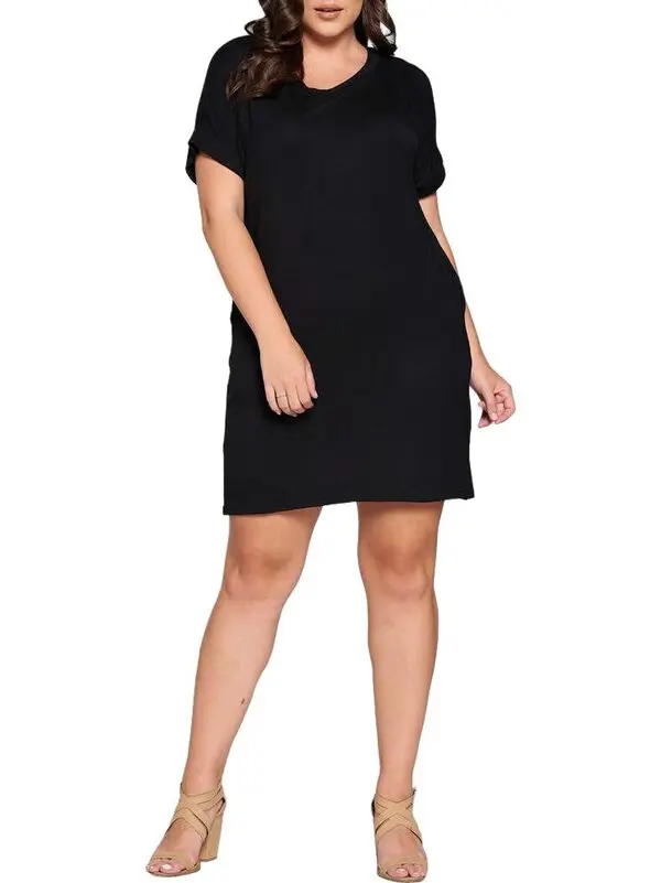 L I V D Mia Everyday T-shirt Dress - Black