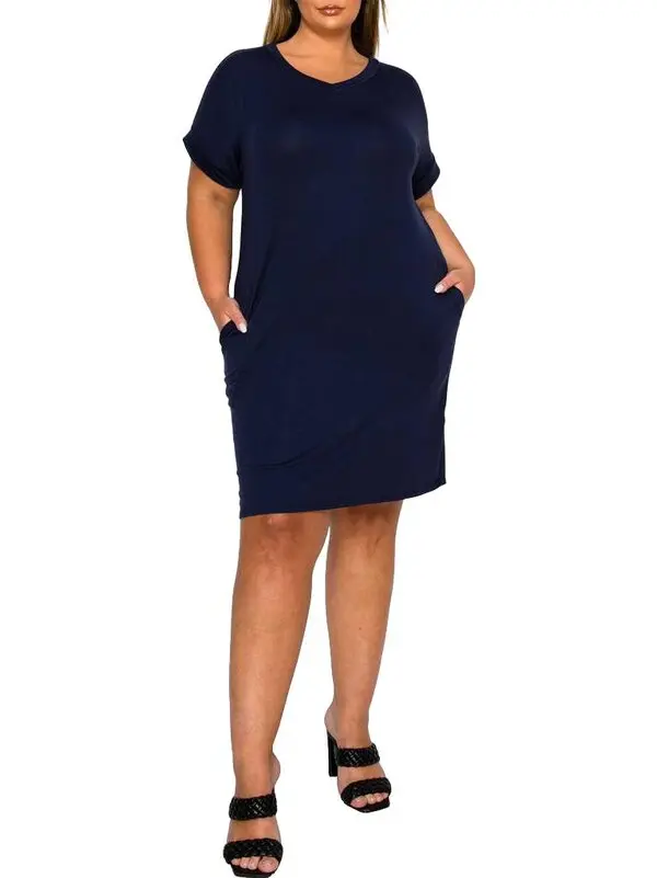L I V D Mia Everyday T-shirt Dress - Navy