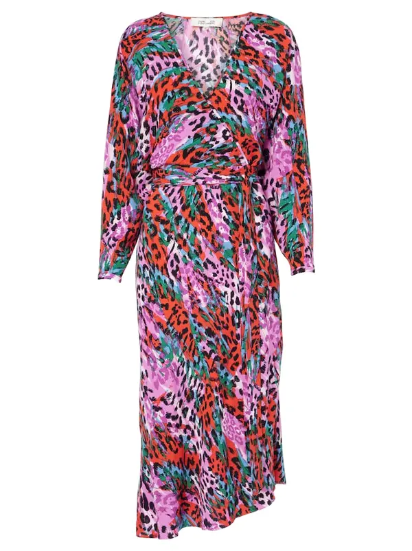 Diane Von Furstenberg Eloise Leopard-print Midi Dress - Multicoloured