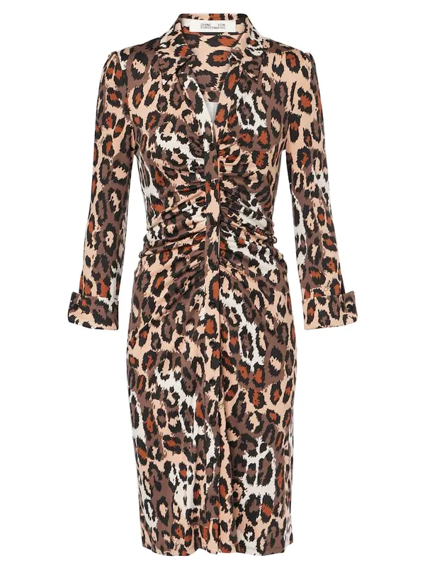 Diane Von Furstenberg Sheska Leopard-print Midi Dress - Brown