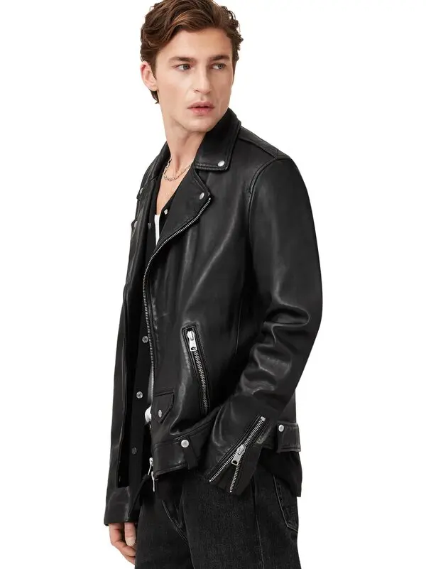 ALLSAINTS Milo Leather Biker Jacket - Black