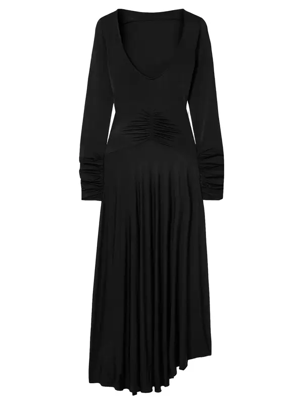 Acne Studios Ruched Maxi Dress - Black