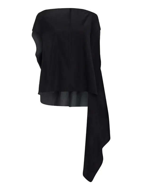 Proenza Schouler Ondine Draped Top - Black
