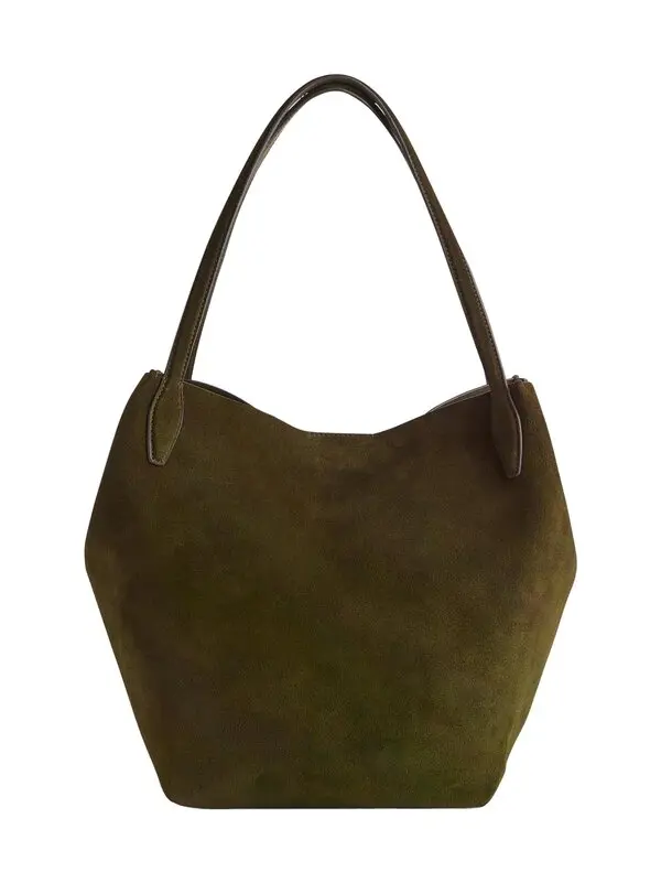 Madewell Suede Shopper Tote - Dried Olive