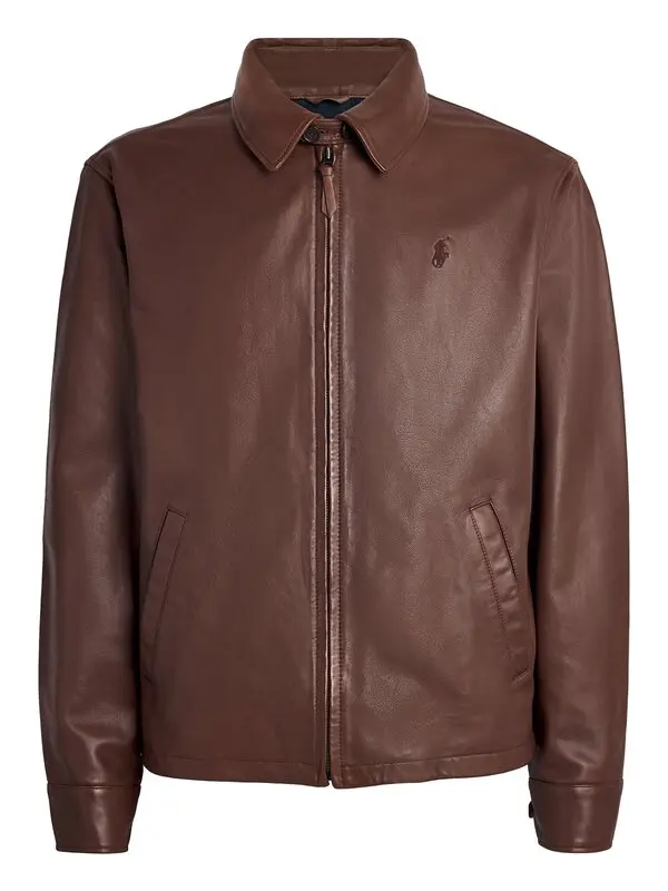 Polo Ralph Lauren Leather Blouson Jacket - Brown