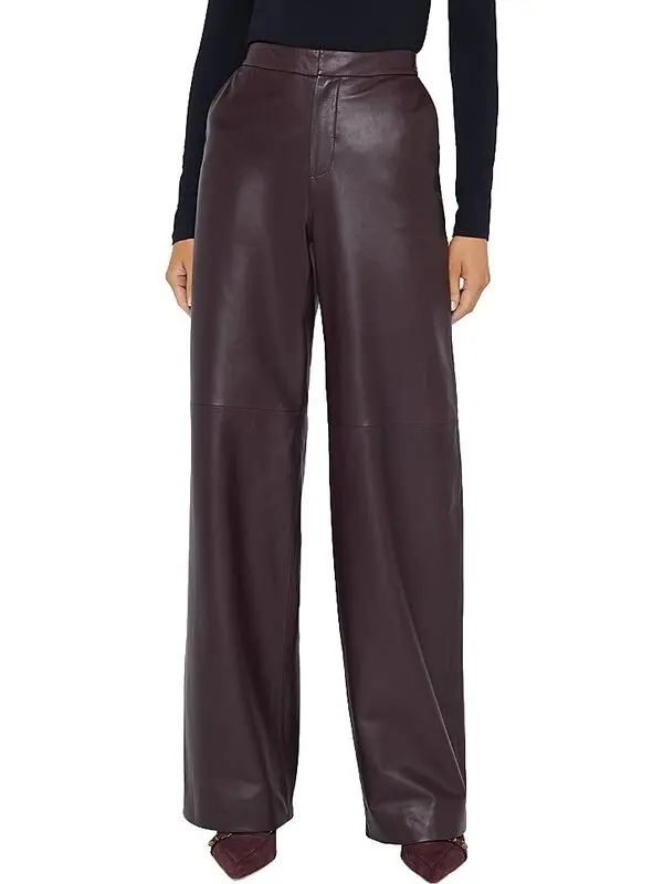 L'Agence Livvy Leather Pants - Dark Syrah