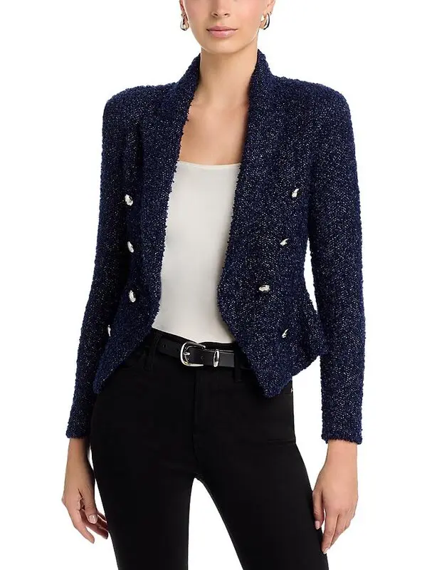 L'Agence Bethany Knit Blazer - Midnight/nickle