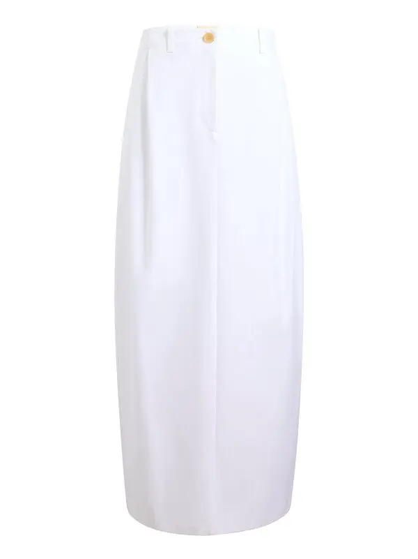 Khaite Lucian Cotton Poplin Maxi Skirt - White