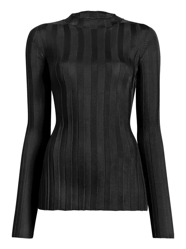 Khaite Cosette Ribbed-knit Top - Black