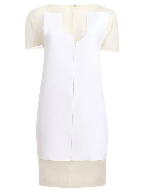Khaite Winona Paneled Mini Dress - Off-white