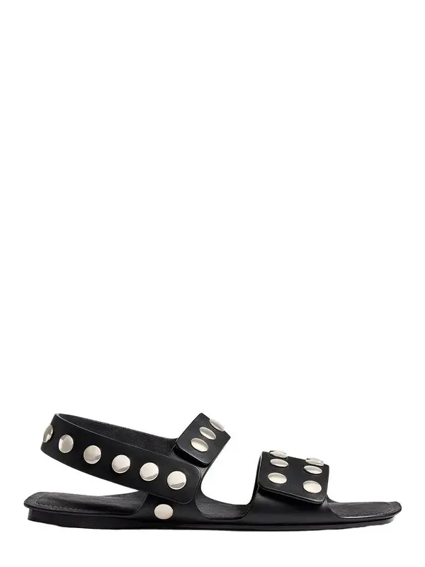 Khaite Boden Studded Leather Sandals - Black