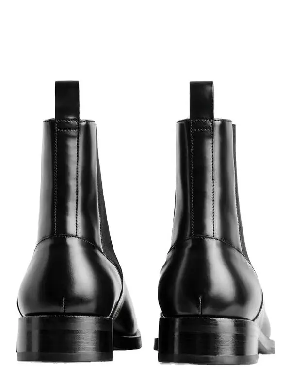 Cos Square-toe Leather Chelsea Boots - Black