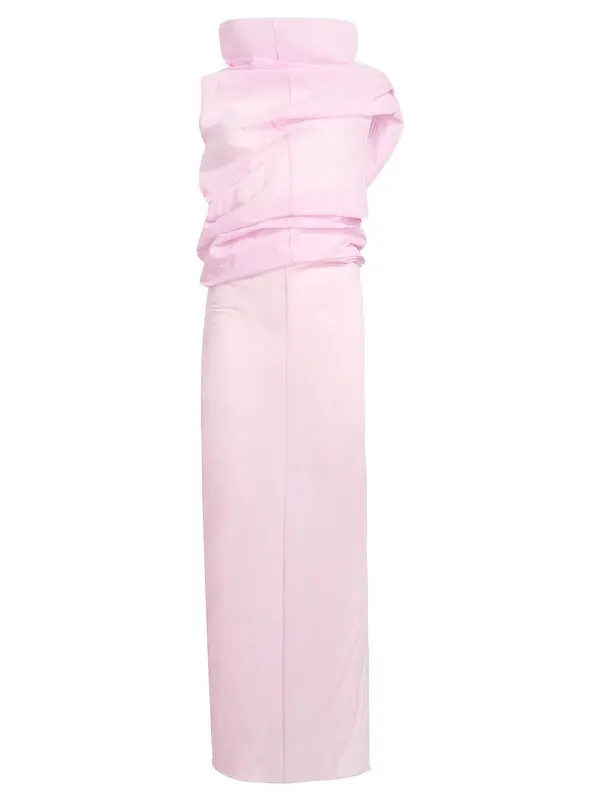 Khaite Jeanty Draped Gauze Maxi Dress - Pink