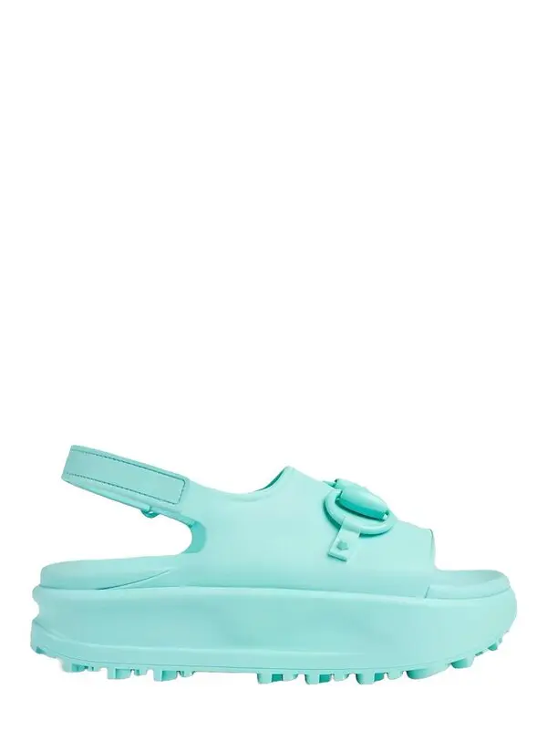 Gucci Interlocking G Platform Sandals - Blue