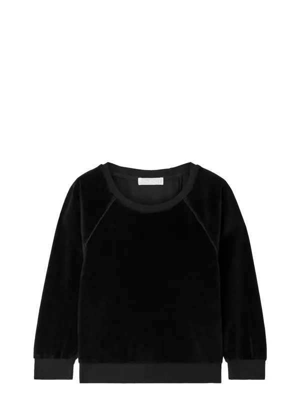 Suzie Kondi Saba Cotton-blend Velour Sweatshirt - Black