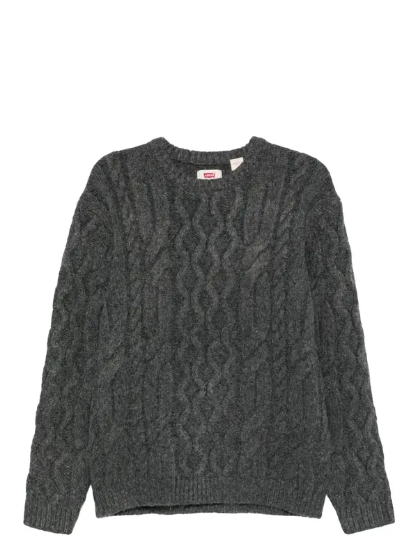 LEVI'S Chunky Cable Knit Pullover - Grey