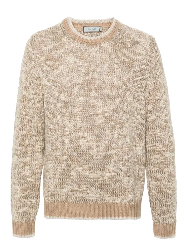 Canali Marl-knit Sweater - Brown
