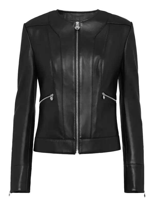 Philipp Plein Leather Jacket - Black