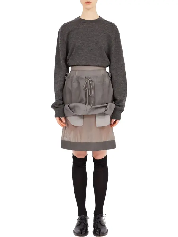 MAISON MARGIELA Layered Mohair-wool Skirt - Grey