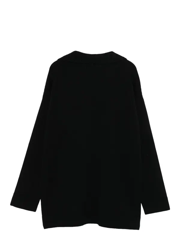Lamberto Losani Ribbed Knit Cardigan - Black
