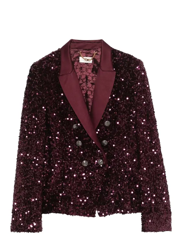 Elisabetta Franchi Sequin Blazer - Red