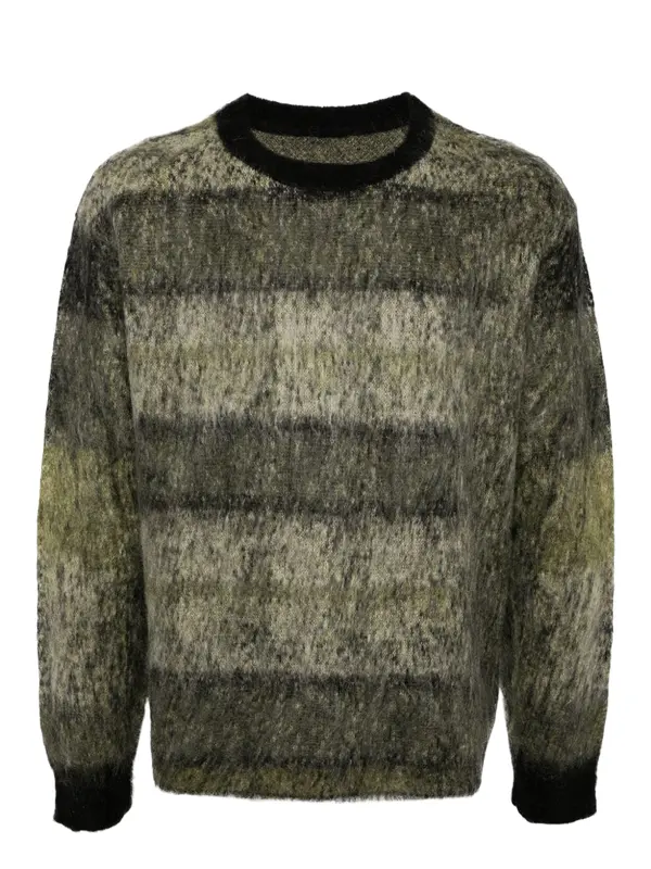 CROQUIS Neil Barrett Striped Jacquard Sweater - Black