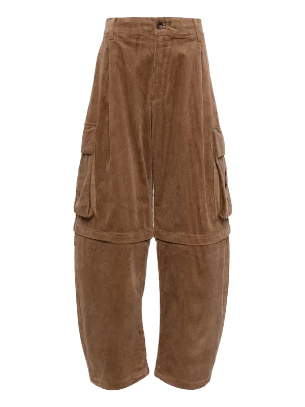 CROQUIS Corduroy Loose-fit Trousers - Brown
