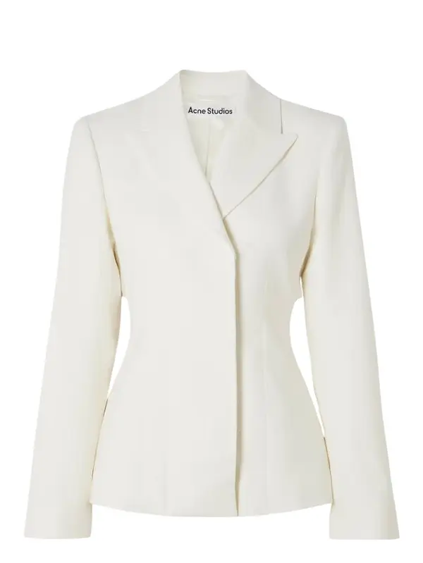 Acne Studios Satin-trimmed Wool-blend Twill Blazer - White