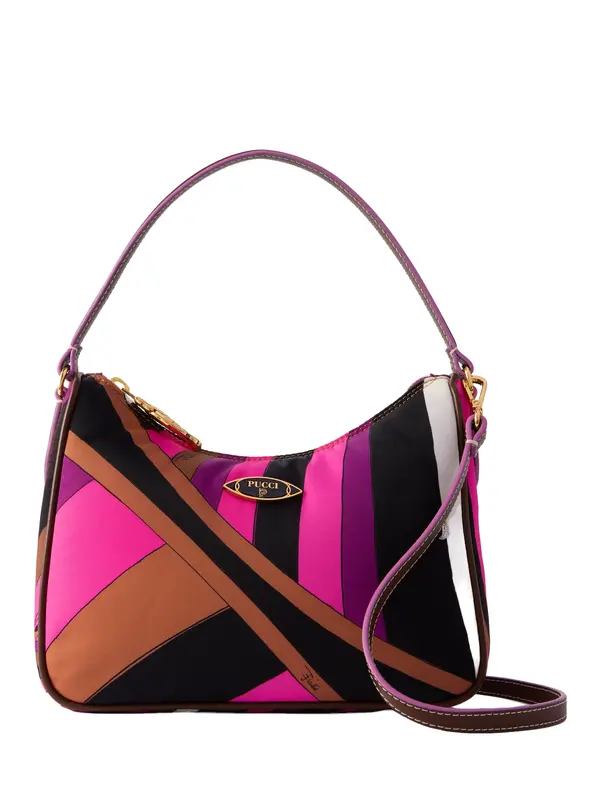 Emilio Pucci Leather-trimmed 'iride' Printed Shoulder Bag - Pink