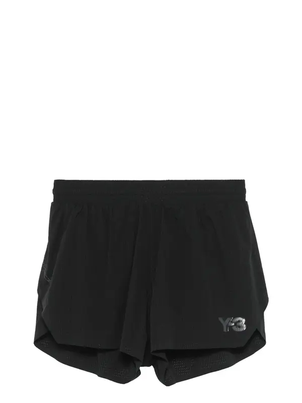 Y3 Logo-print Running Shorts - Black