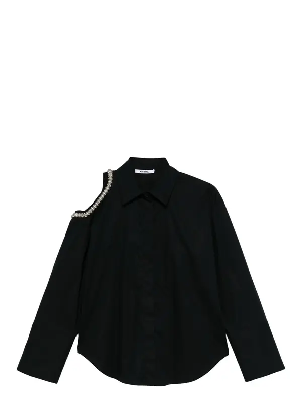 Vivetta Asymmetric Poplin Shirt - Black