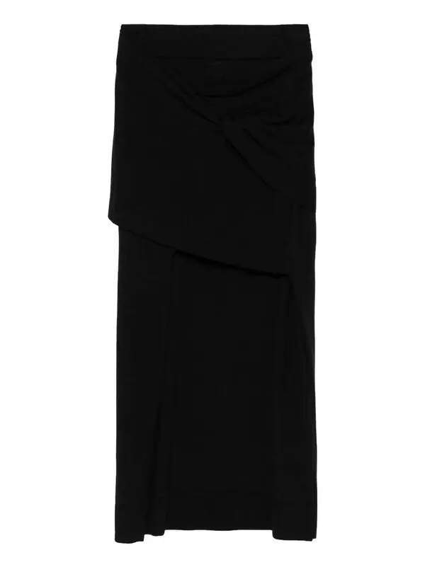 TOTEME Draped Knit Midi Skirt - Black