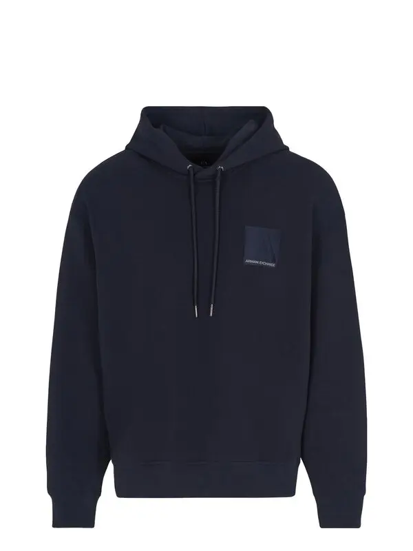 Armani Exchange Logo-patch Hoodie - Blue