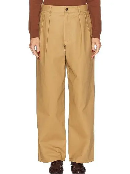WAO Wide Leg Pleated Trouser - Brown