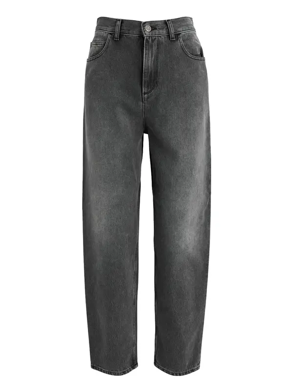 Moncler High-waist Straight-leg Jeans - Grey