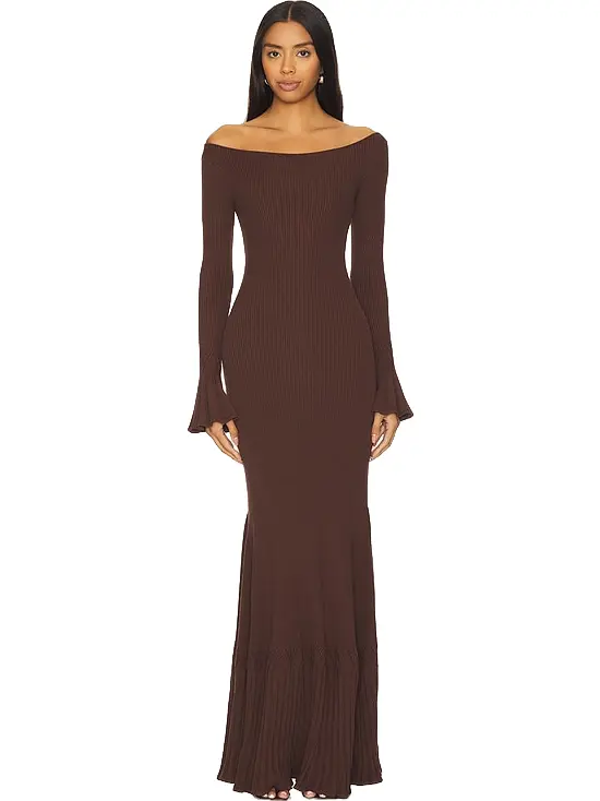 Lpa Lainey Maxi Knit Dress - Chocolate Brown