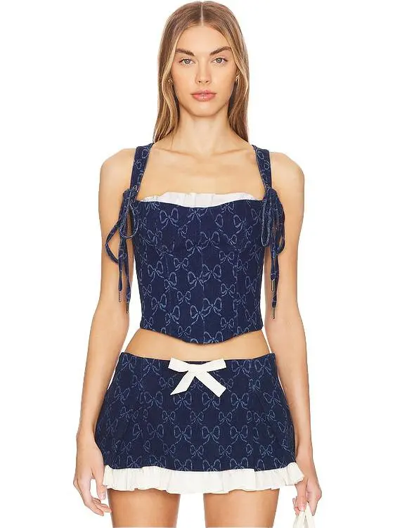 LOBA Teresita Denim Corset - Indigo Blue