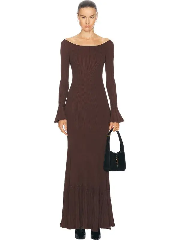 Lpa Lainey Maxi Knit Dress - Chocolate Brown